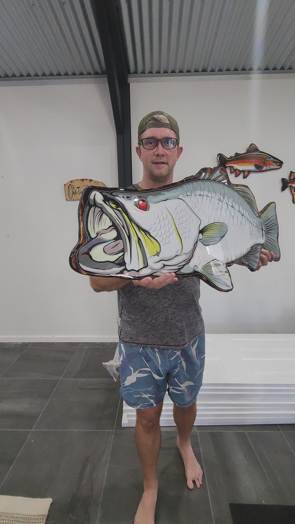Barramundi Graphic design Print mount 100cm in length – Mampara ...
